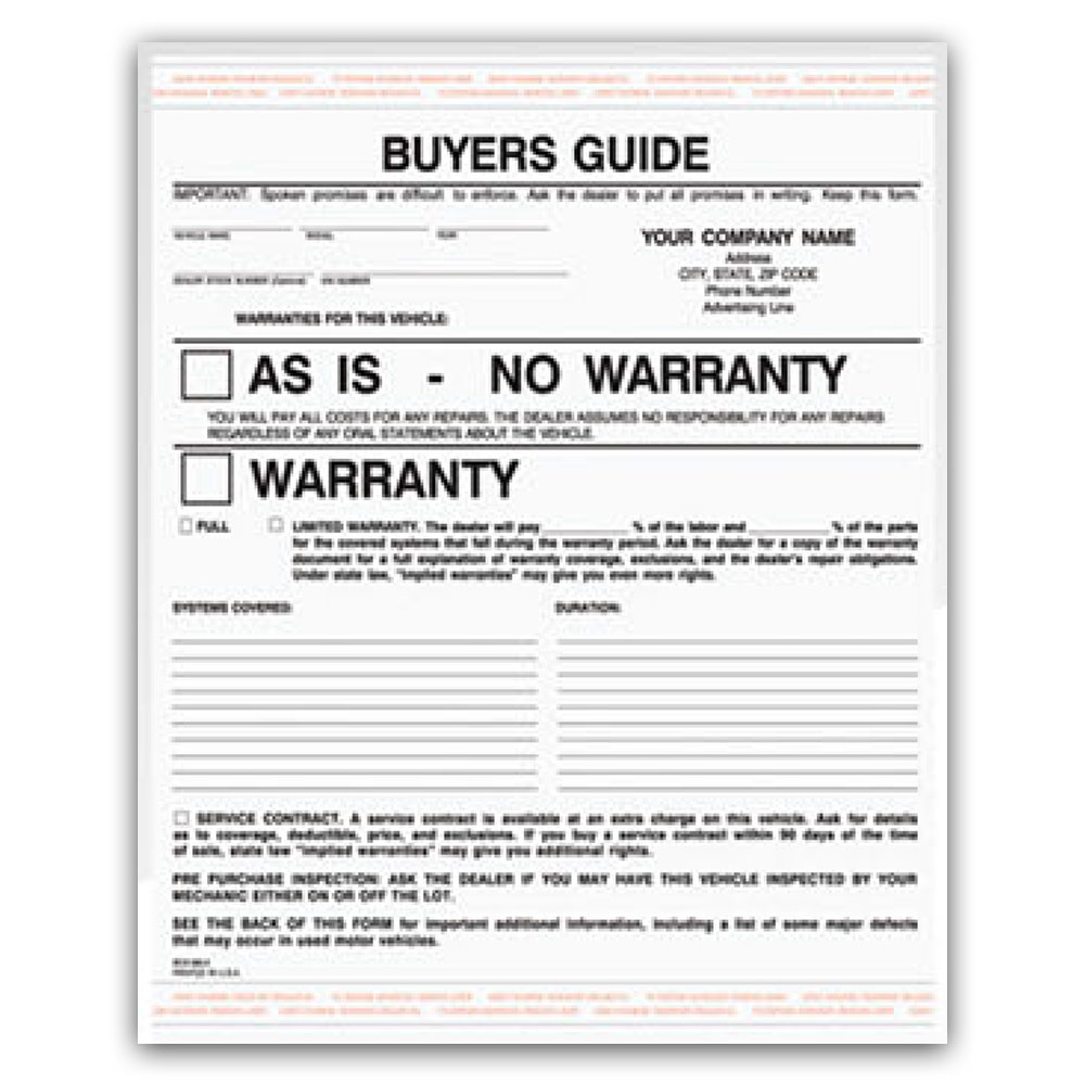 Buyers Guide Form AS-IS (EC-F876) – Eye Connections
